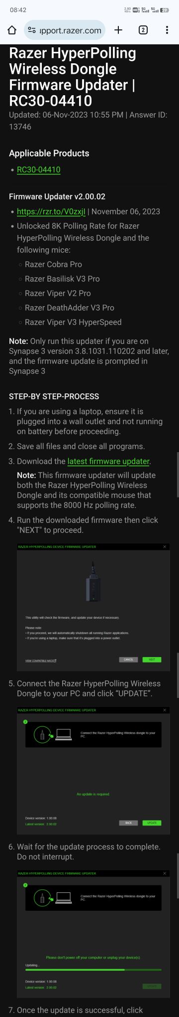 雷蛇现已支持固件升级 无线8K NGA玩家社区