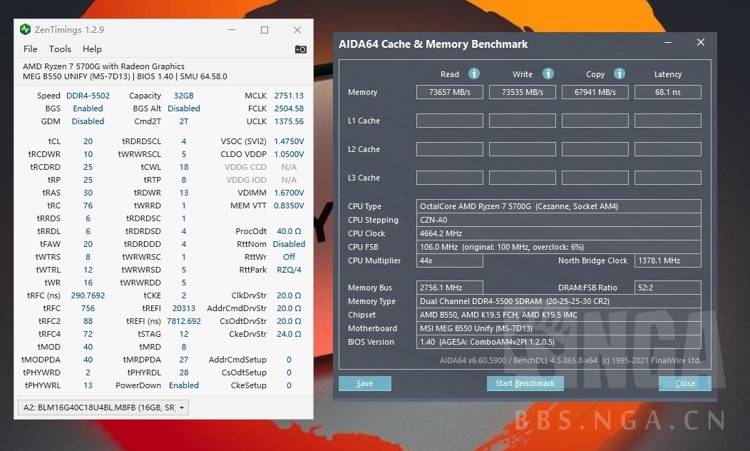 [内存] APU四槽主板达成双通ddr4-5500c19+真1T！！ NGA玩家社区