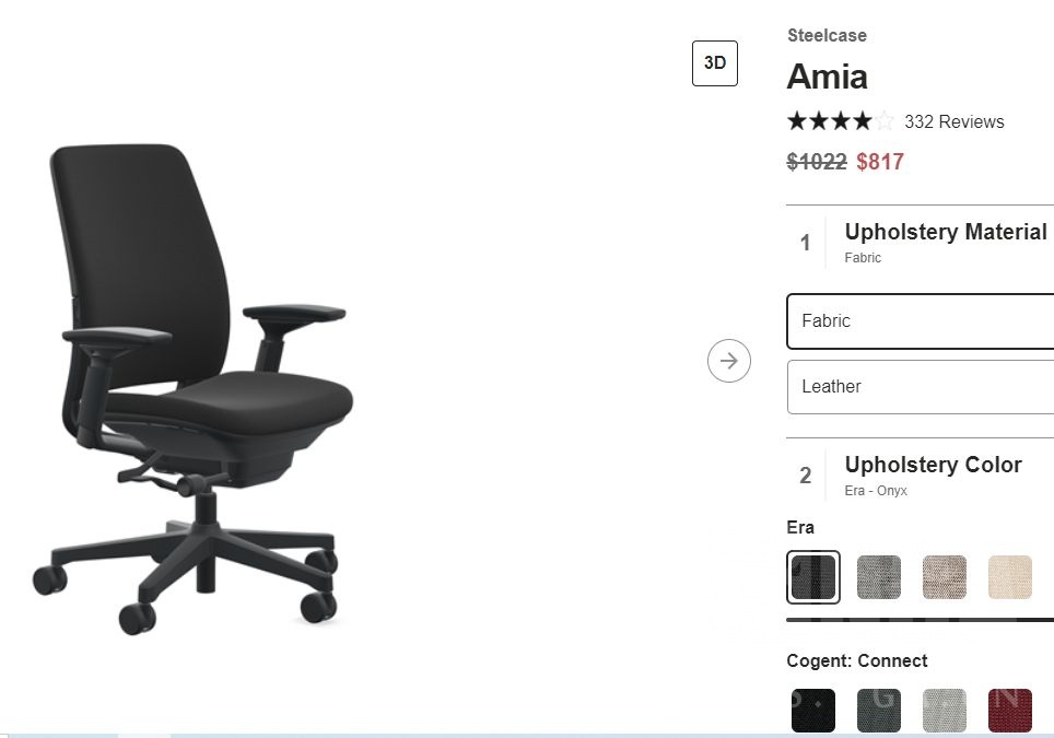 人工体学椅Steelcase世楷的Amia NGA玩家社区