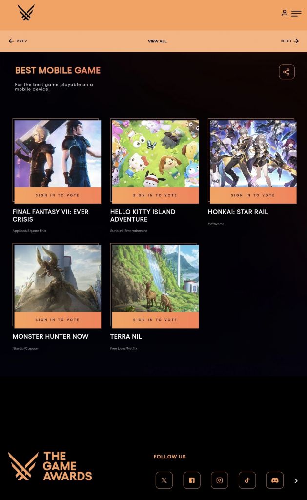 [新闻]tga提名公布 NGA玩家社区