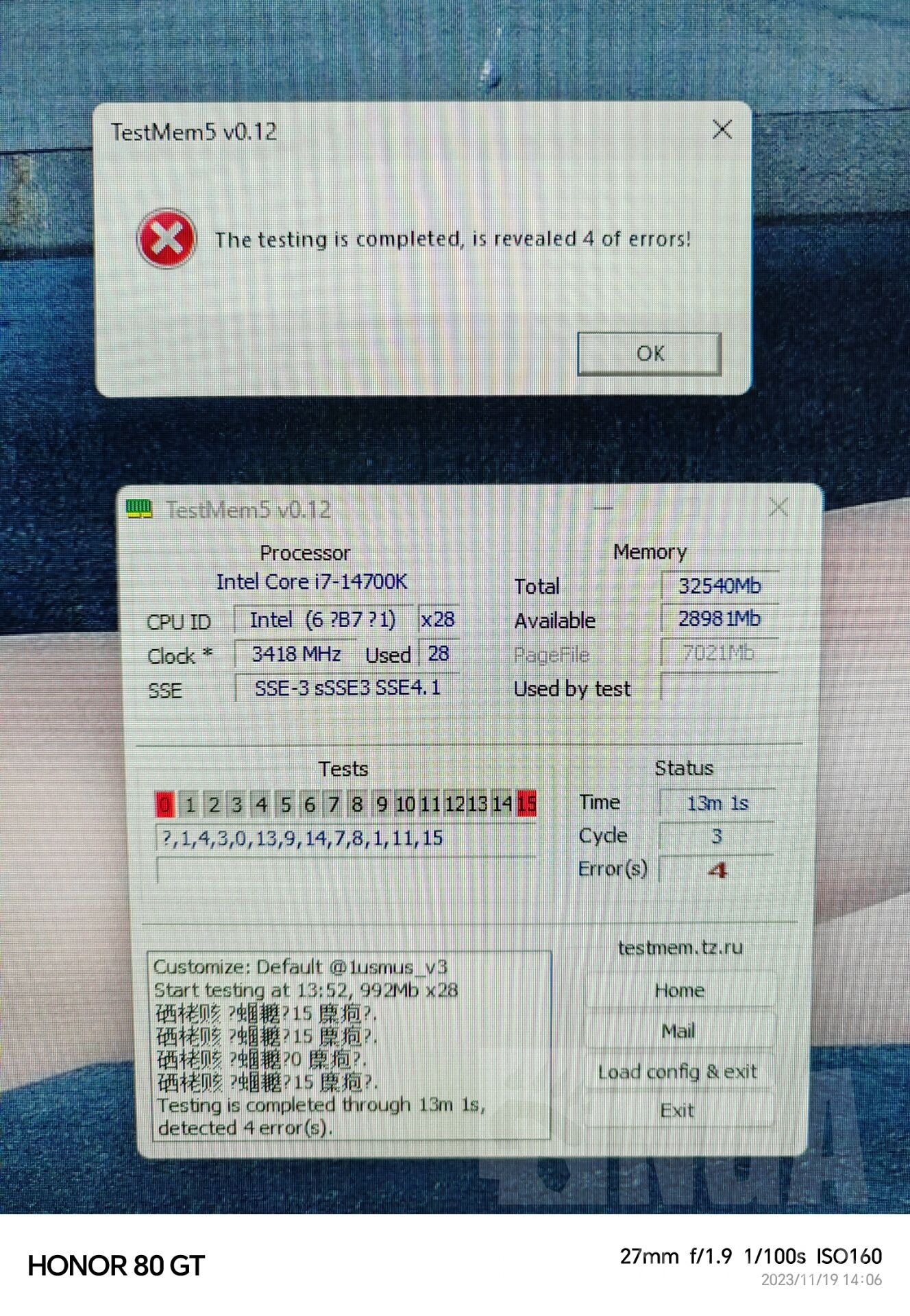 cpu sa从1.14调到1.15跑了2次TM5，一次有报错 一次没报错？ NGA玩家社区