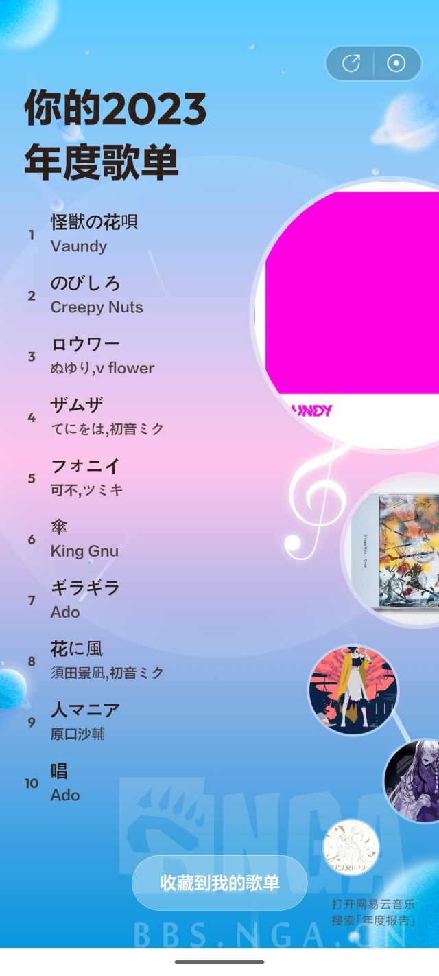 [Billboard/ニコニコ] VOCALOID SONG TOP20 [2023/12/20]WEEK 52 / VOL.55 NGA玩家社区