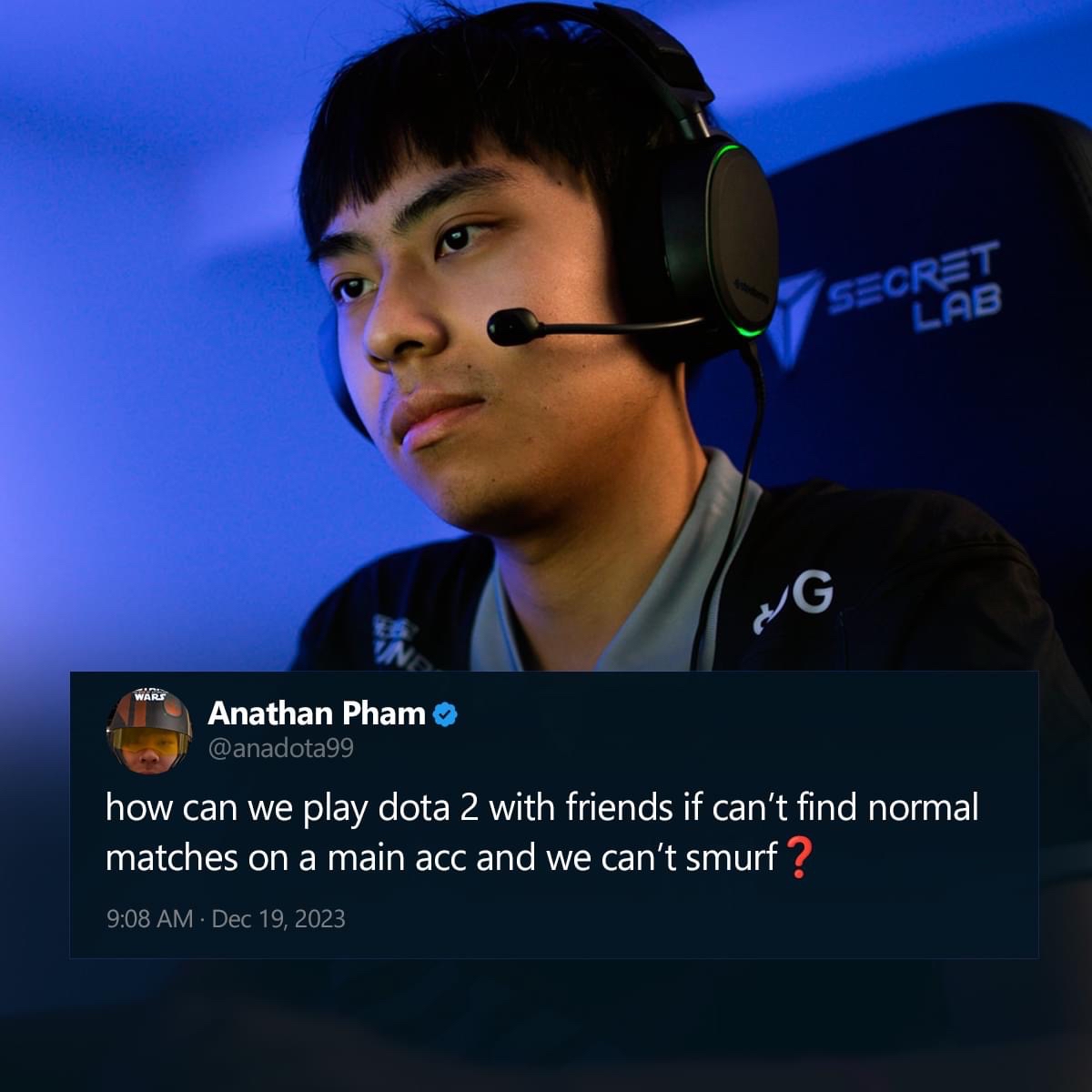 ana发推抱怨dota2匹配机制 178