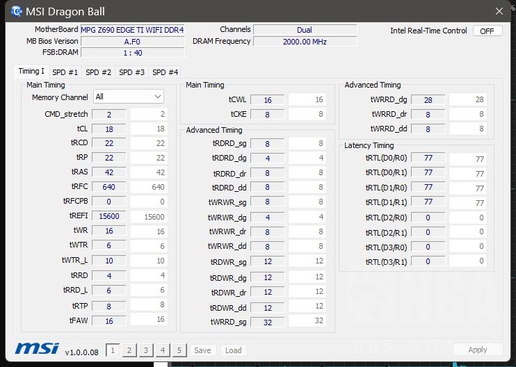 [作业贴] 微星刀锋钛D4金百达128G 32*4 超频4000作业 178