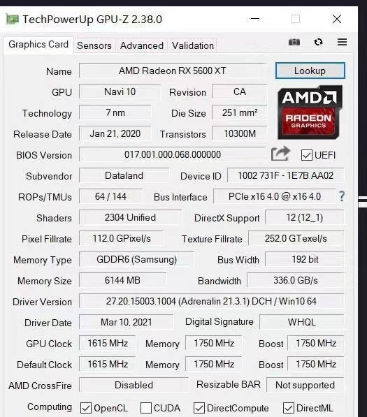 为什么迪兰5600xt战神显示的是撼讯 NGA玩家社区
