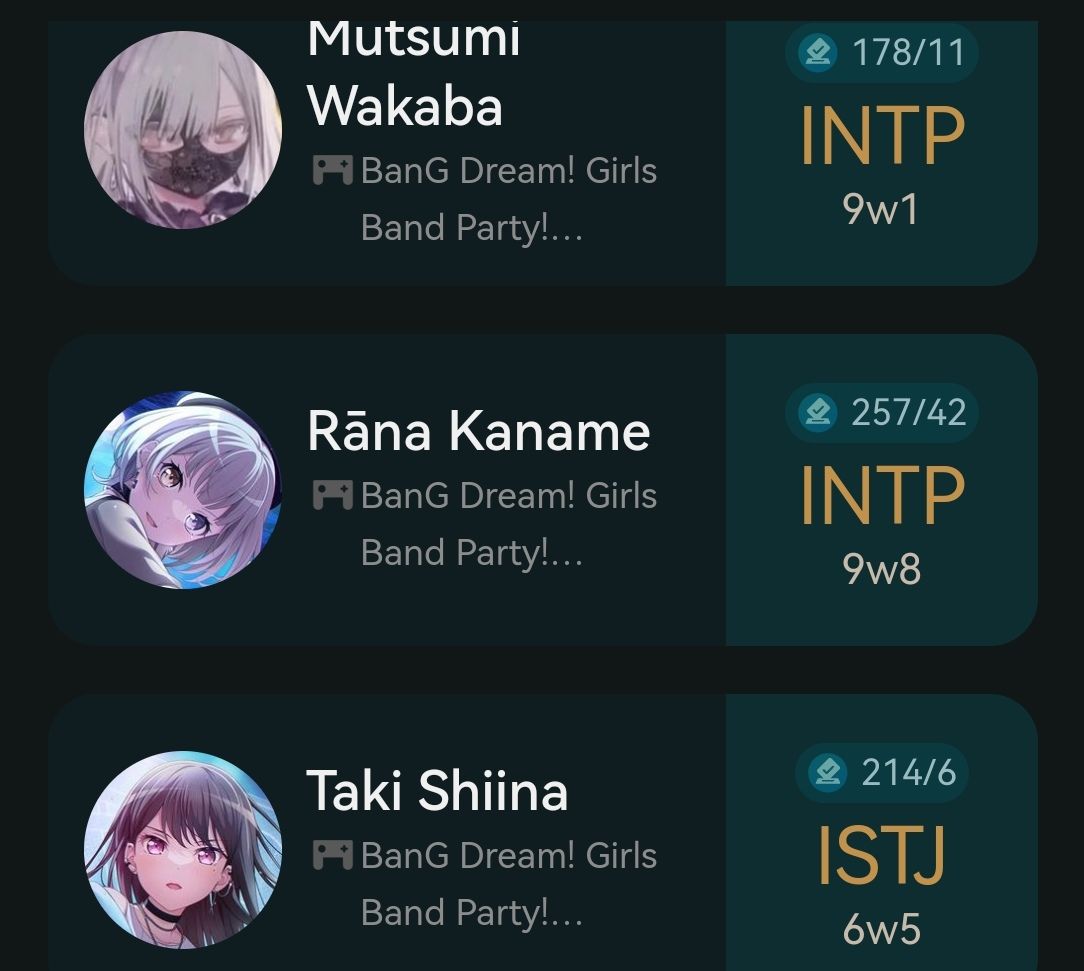 [mygo]对剧中主要人物的MBTI推测 NGA玩家社区