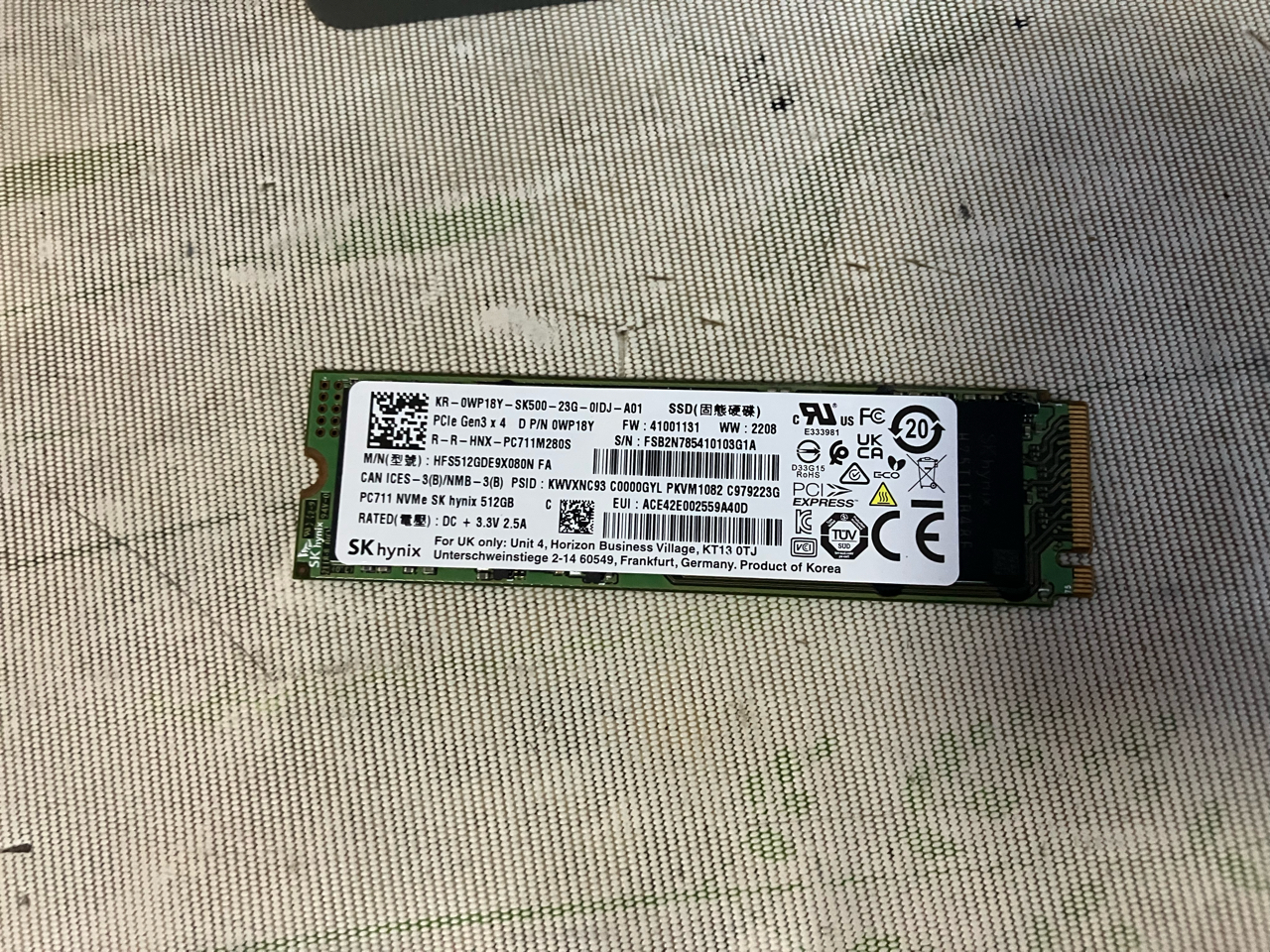 出海力士pc711 512g 159 有两条 NGA玩家社区