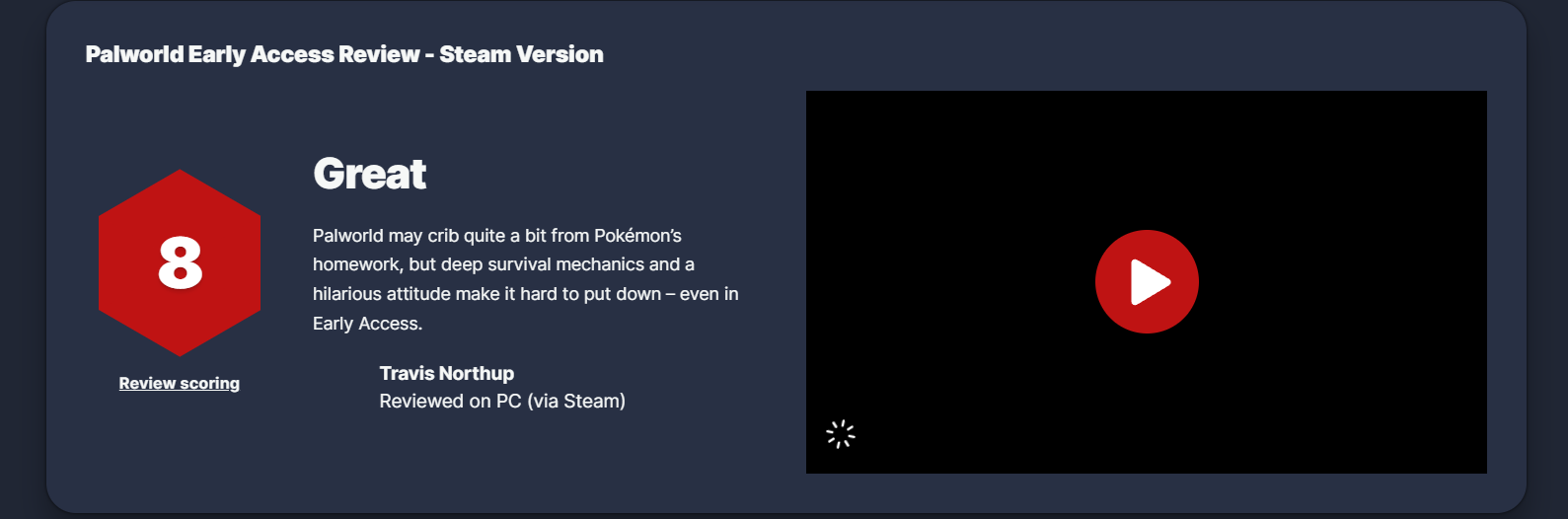 [业界新闻] 《幻兽帕鲁》EA版 IGN 8分 NGA玩家社区