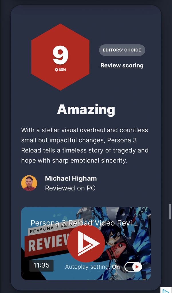 [业界新闻][速报]P3R媒体评分解禁 PS5 MC89 178