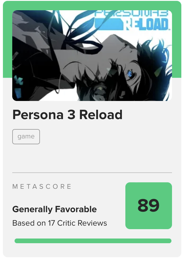 [业界新闻][速报]P3R媒体评分解禁 PS5 MC89 NGA玩家社区