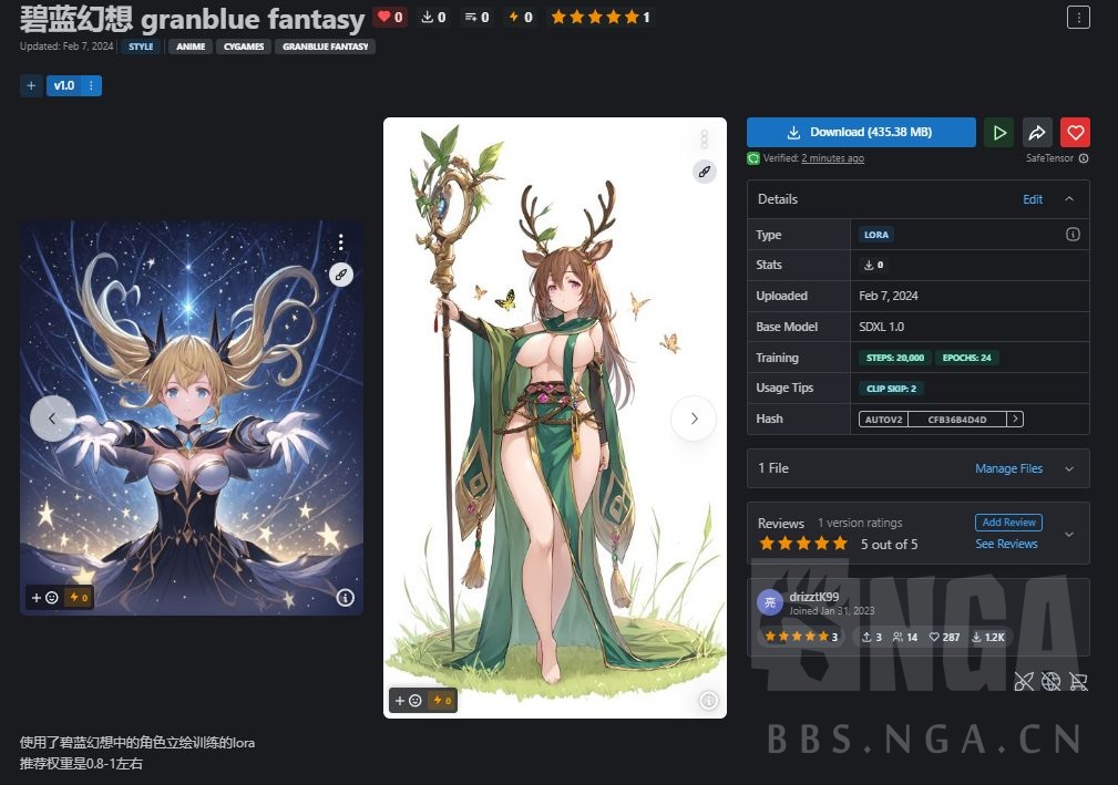 [lora]碧蓝幻想 sdxl NGA玩家社区