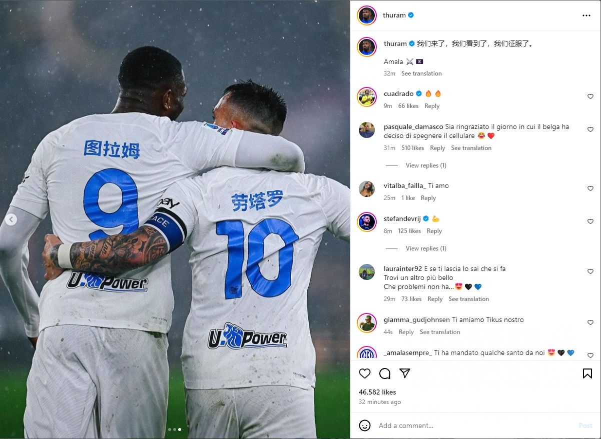 图拉姆赛后用中文更新ins 178