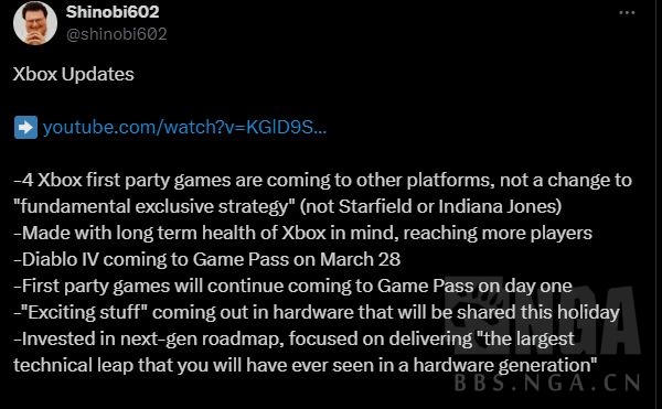 Xbox业务更新播客节目总结2024.2.16 NGA玩家社区