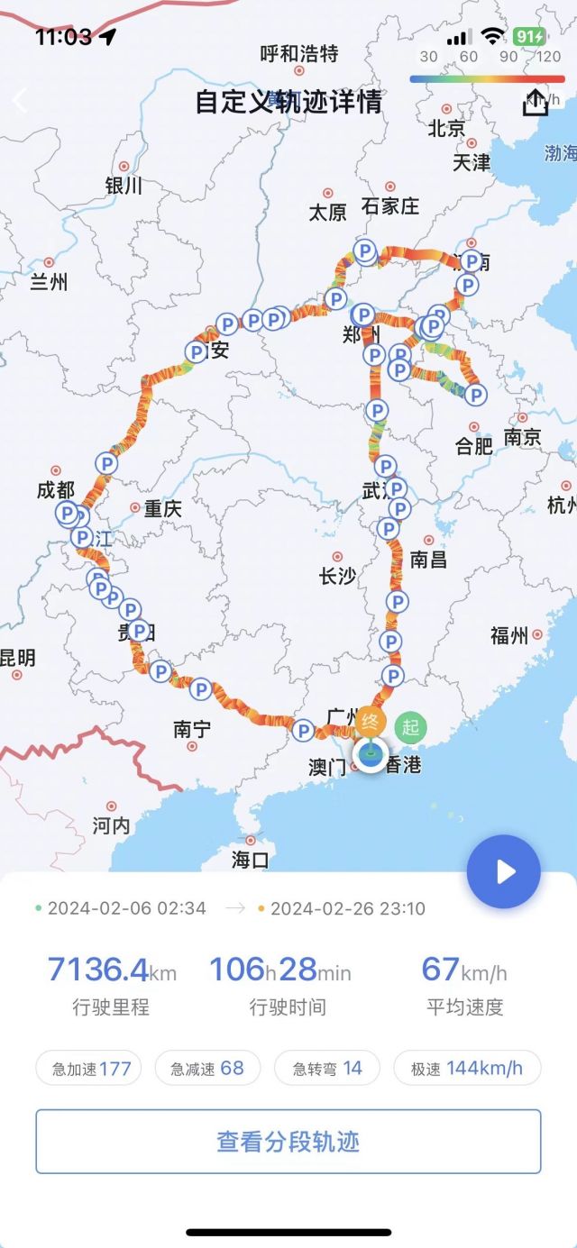 过年休了20天，开了7000多公里 178