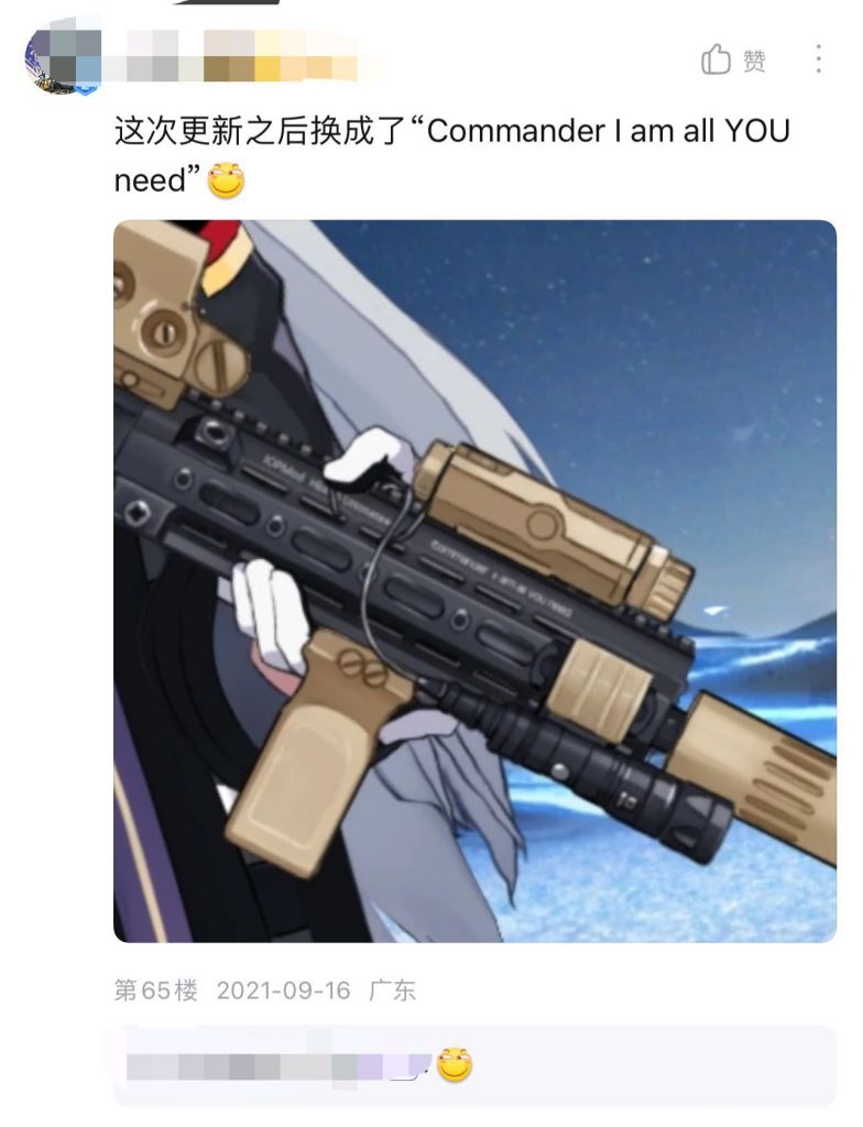 [老瓜新吃]少前416的枪身上“416我老婆”铭文在一次更新后被改掉了 NGA玩家社区