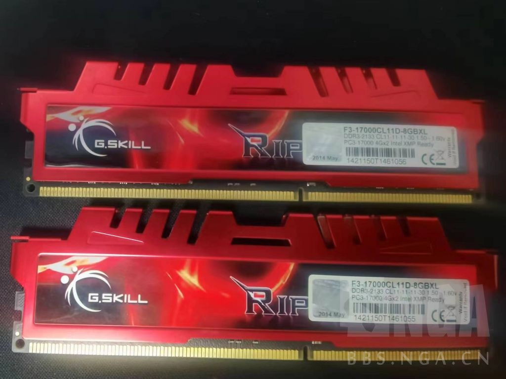 [电脑硬件] 出芝奇的台式机内存条 ddr3 2133 一套马甲 8G NGA玩家社区