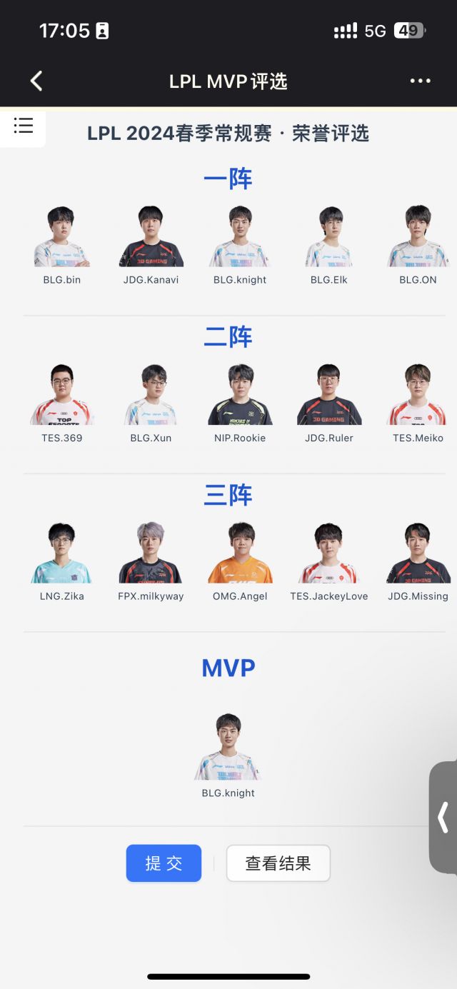 [本赛区赛事] [投票] 投出你心目中的春季赛最佳阵容/MVP，回复截图抽周边奖品、领声望 NGA玩家社区