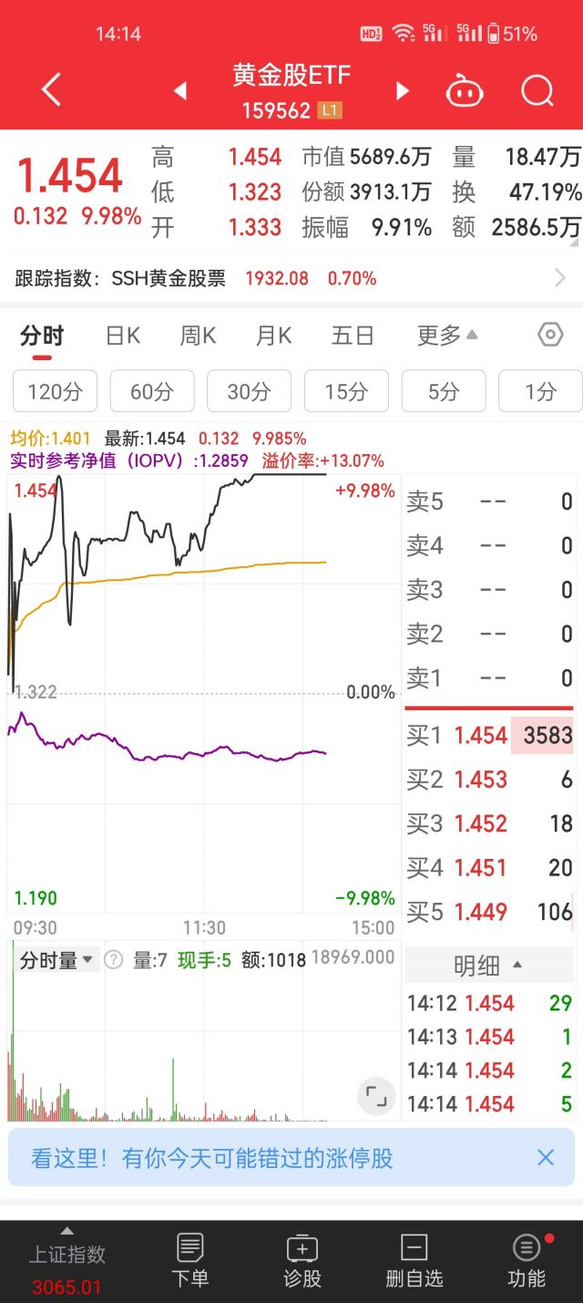 黄金ETF都能涨停的么 178