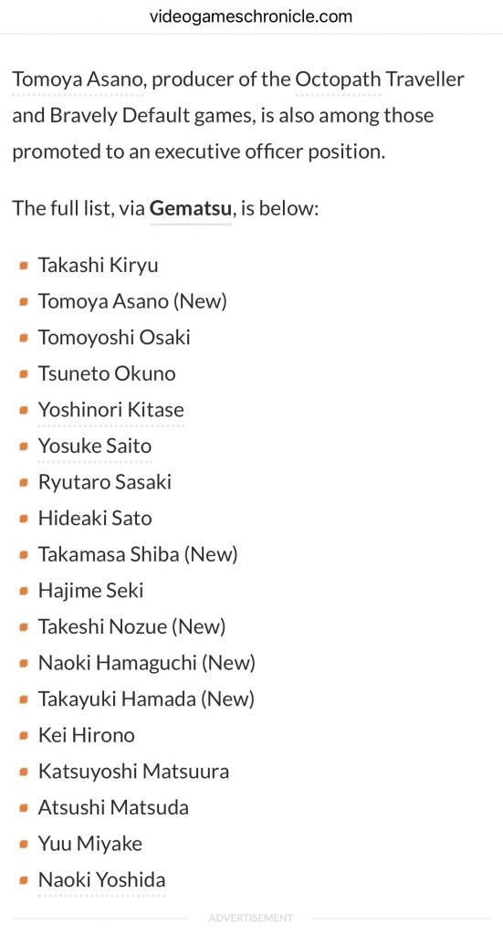 SE晋升了几位执行官，其中包含FF7Rb的总监和八方的制作人 178