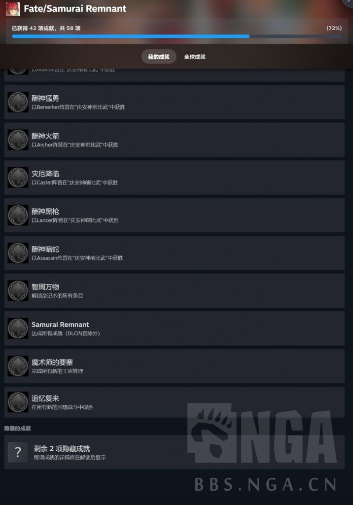 求救FSR的白金里面几个成就，按理来说都做了但是没跳 178