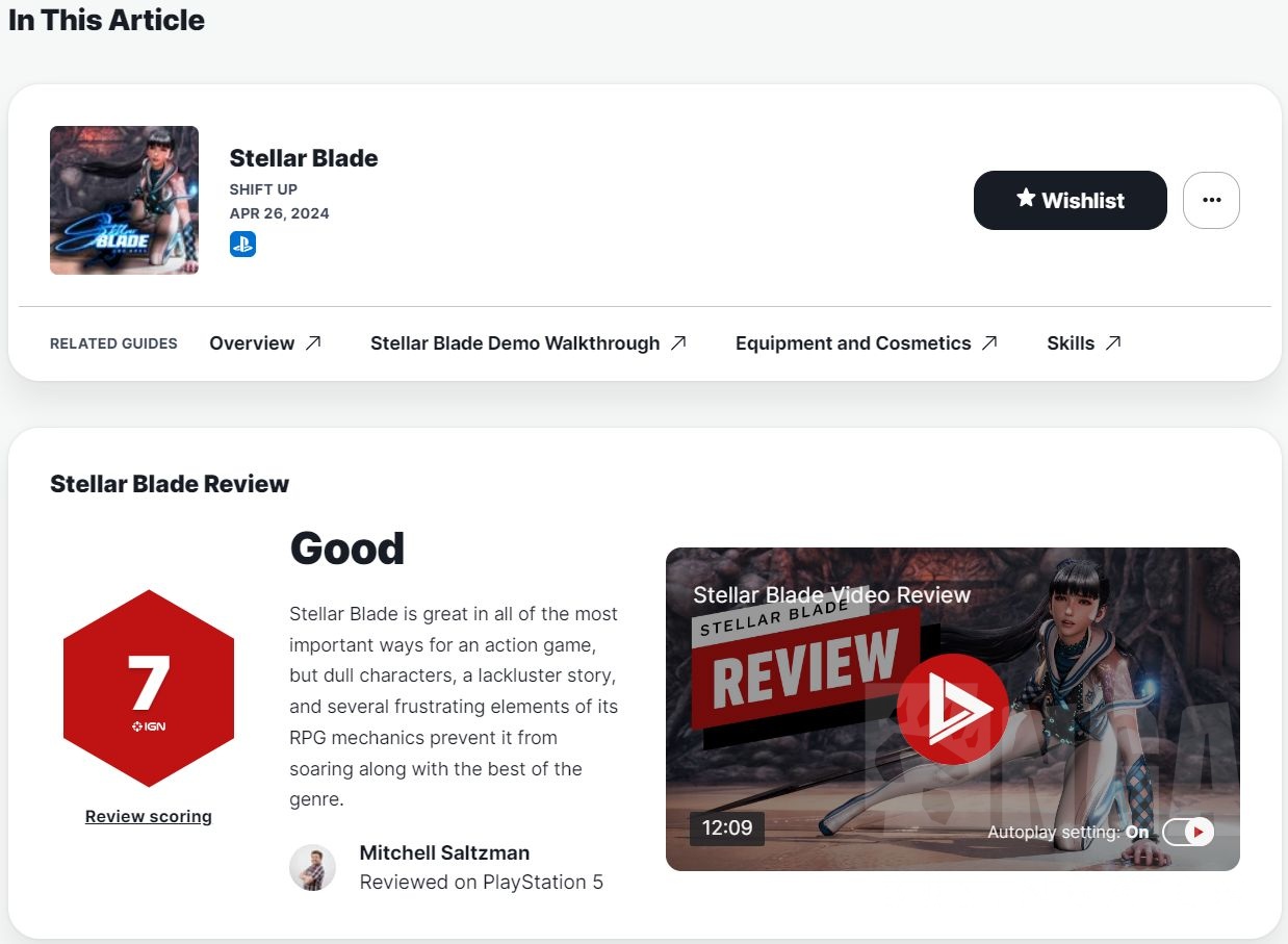 [业界新闻] 剑星 媒体评分解禁：IGN 7分 GS 8分 mtc平均分：82 NGA玩家社区