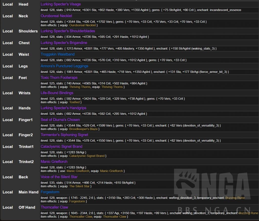 [狂徒] simc的狂徒装备设定一览(仅供单体参考) NGA玩家社区