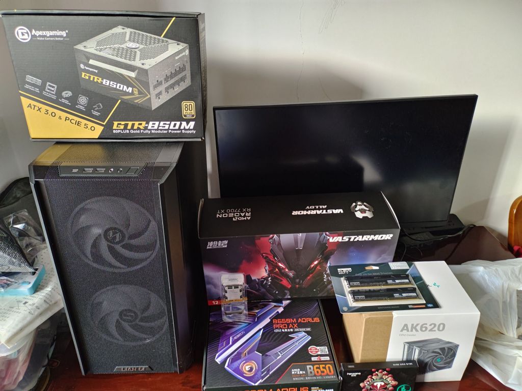 感谢各位大佬帮忙，5个小时终于装好，78x3d加电竞雕加7700xt NGA玩家社区