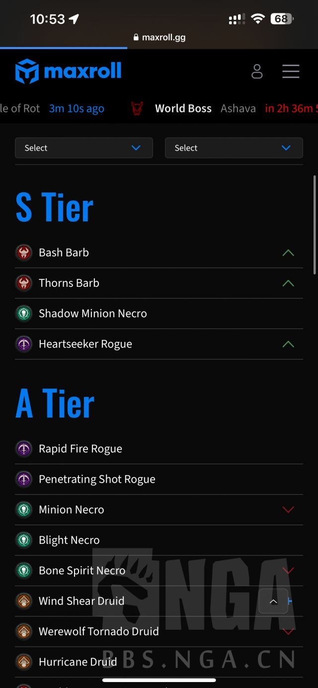 [讨论] Maxroll的Tier List更新了，蛮神归位 NGA玩家社区