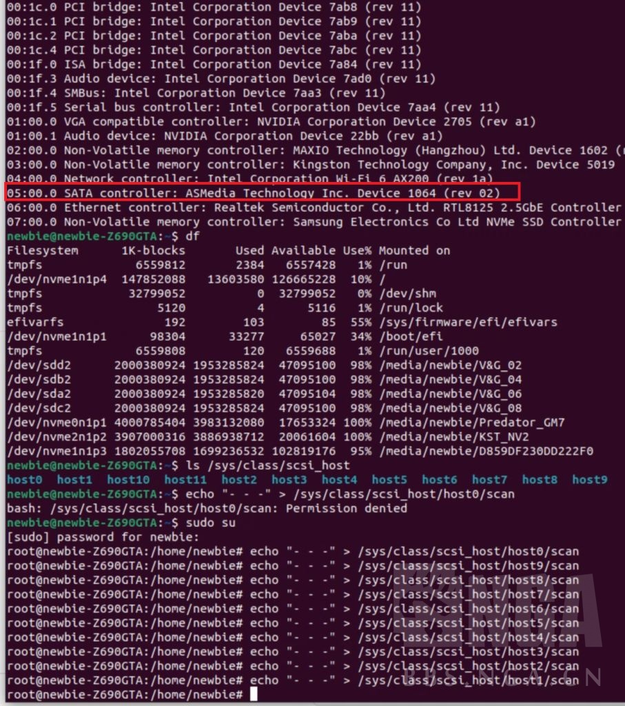 求助Linux大神：Z690主板通过 ASM1064 扩展出的 SATA 口在 Ubuntu 下不工作 NGA玩家社区