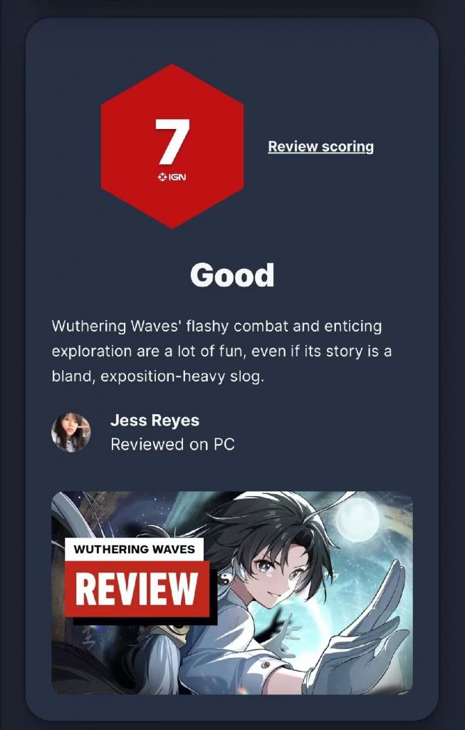 [闲聊]鸣潮IGN评分7分 NGA玩家社区