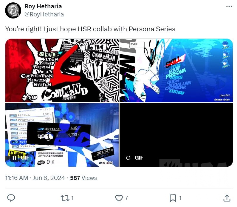 怎么没看到有人发崩铁致敬p5的瓜 NGA玩家社区