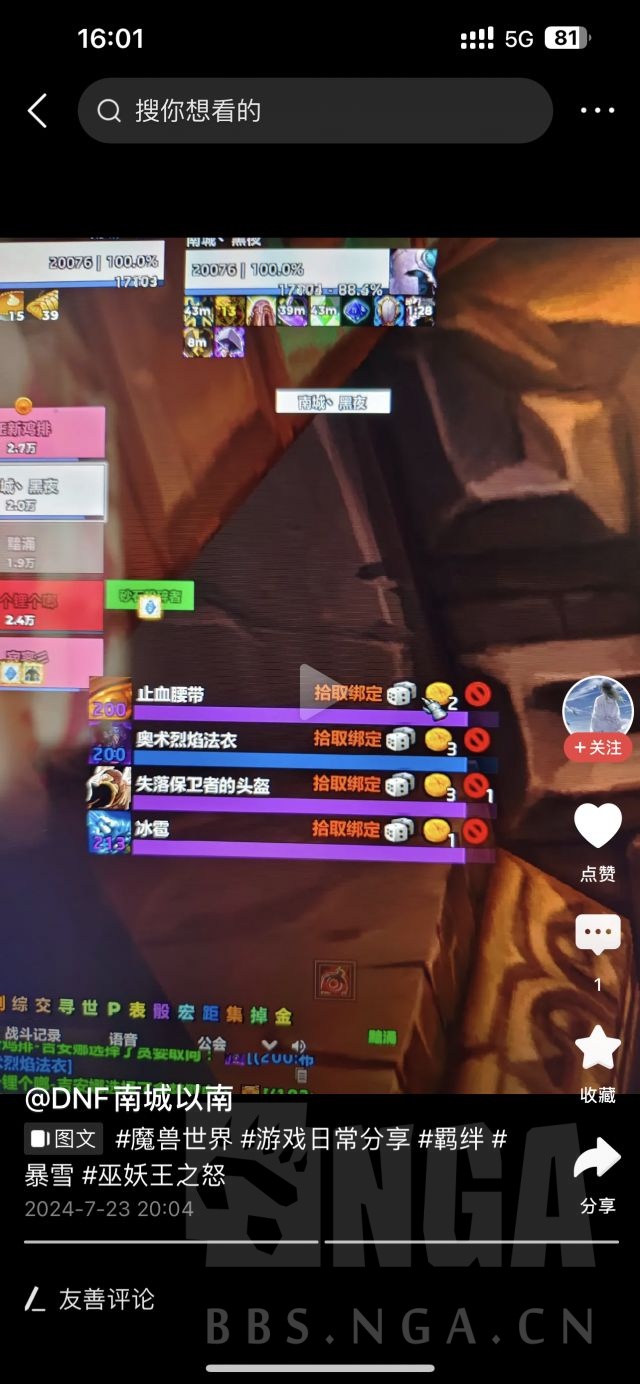 有没有ROLL美化插件，还能看到队友点了需求还是贪婪。。。 NGA玩家社区