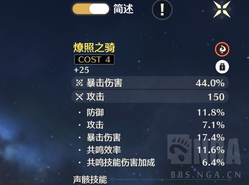 [闲聊杂谈] [提问] 长离4c带暴击还是爆伤。 NGA玩家社区