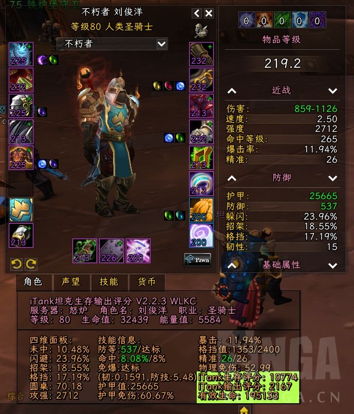 [秀一下] [80-防御] P2平民防骑，装备更新分享下面板 NGA玩家社区