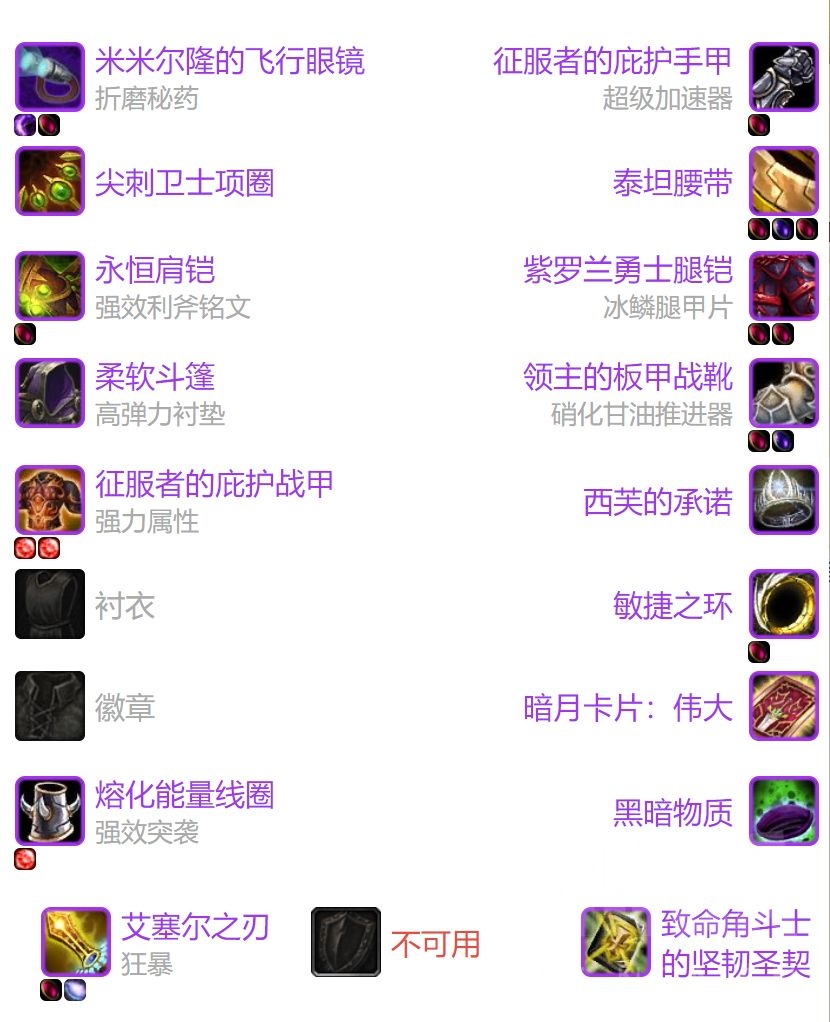 [80-惩戒] P2惩戒骑装备评分一览表 NGA玩家社区