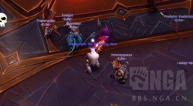 哪个大佬知道这个cjq武器的幻象附魔是什么？冒紫色火焰的，今天开M首杀争夺战，他们cjq的武器 NGA玩家社区