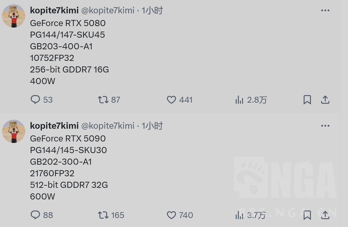 5080和5090的差距比40系时更大了 NGA玩家社区