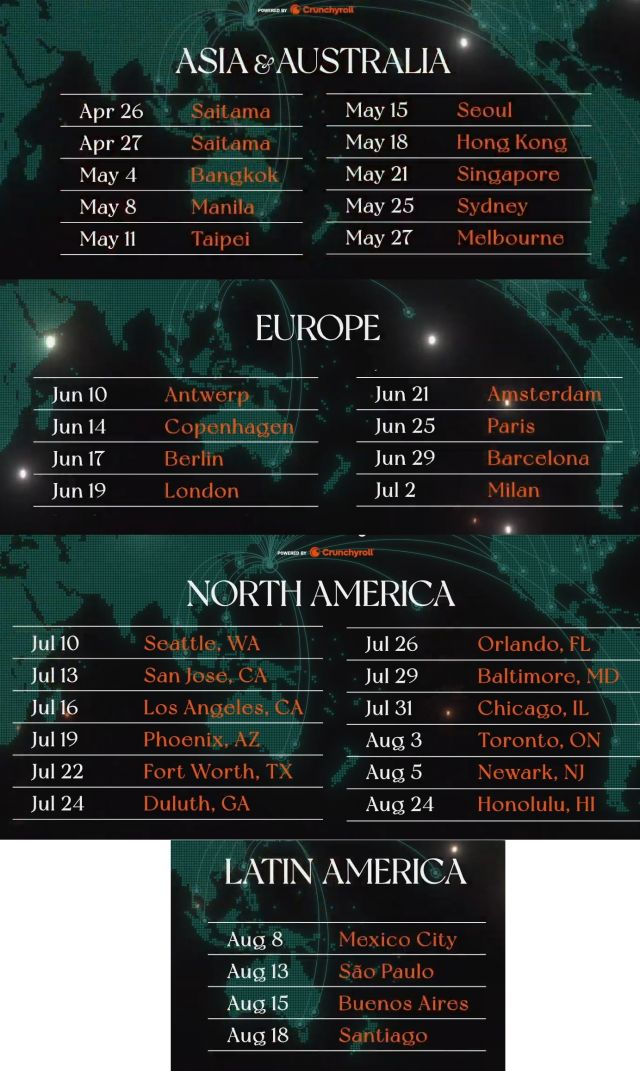 Ado的2025超高强度大型世界巡演日程表 178