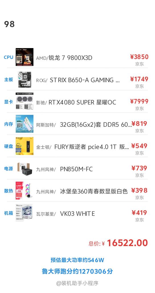 脑袋一热配了98x3d+4080s 帮忙看下有问题吗 NGA玩家社区