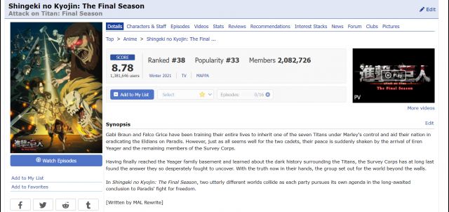 我推的孩子在MAL烂尾大赛中可能仅获季军，巨人王座地位依然无可动摇？ 178