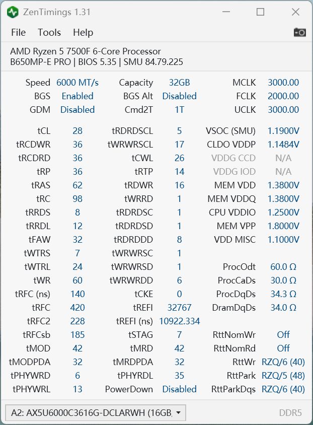 新手学习7500f超频想问内存为最好选6000 c28最好 NGA玩家社区