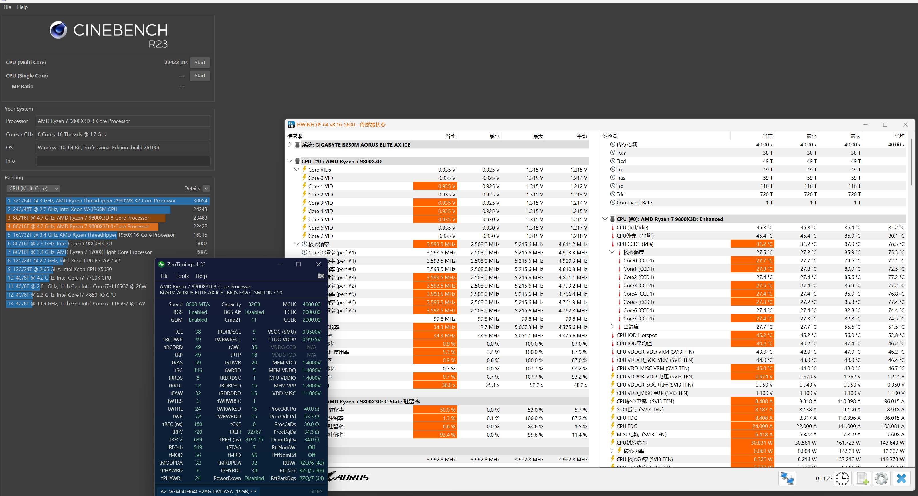 [已解决] 9800X3D PBO2调试一个月，死活拿不下24000分，还有这不动如山的VID和功耗。 NGA玩家社区
