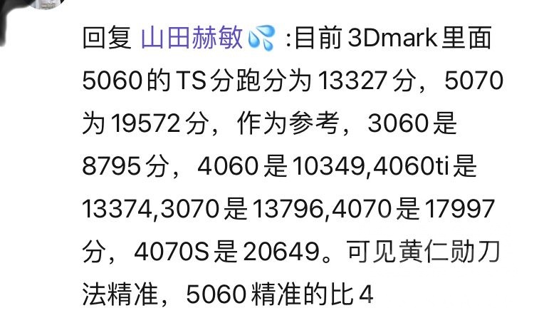 5060 5070 3Dmark跑分曝光 NGA玩家社区