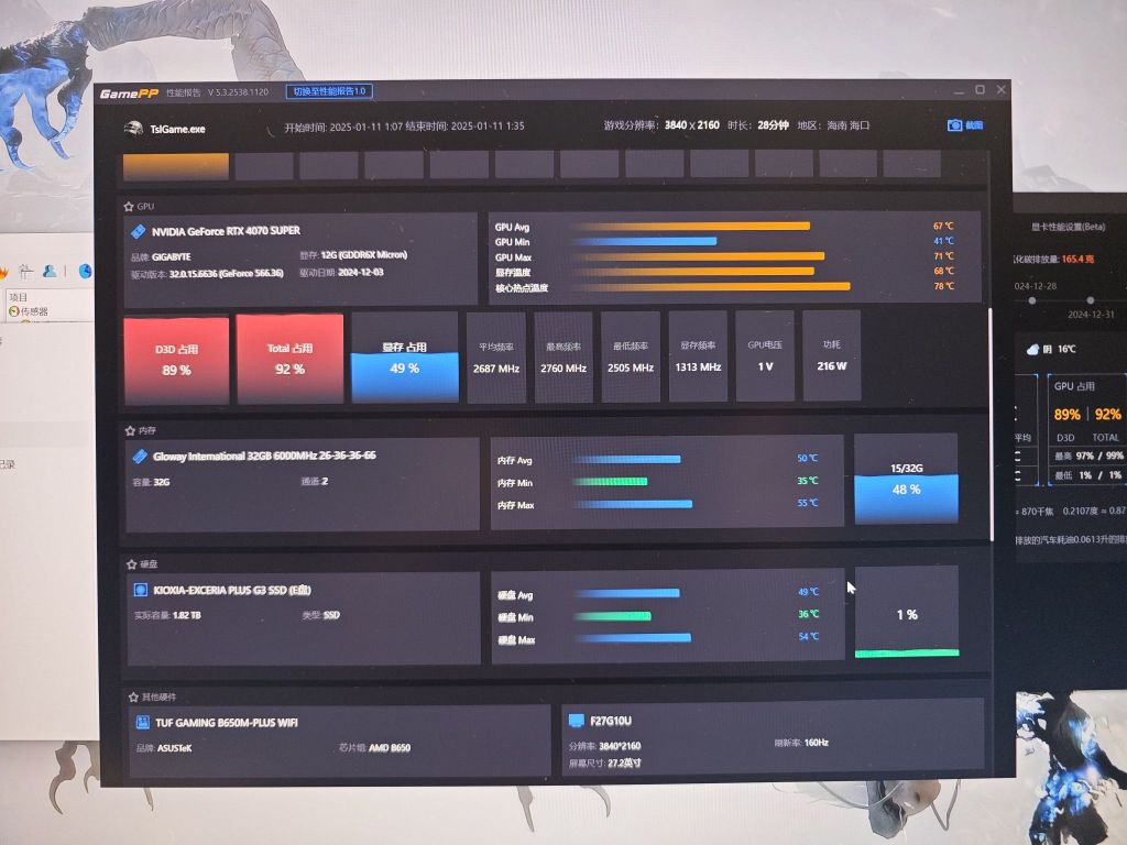 9700x 开启pbo 解锁功耗墙105w，吃鸡游戏最高温度能到90° NGA玩家社区