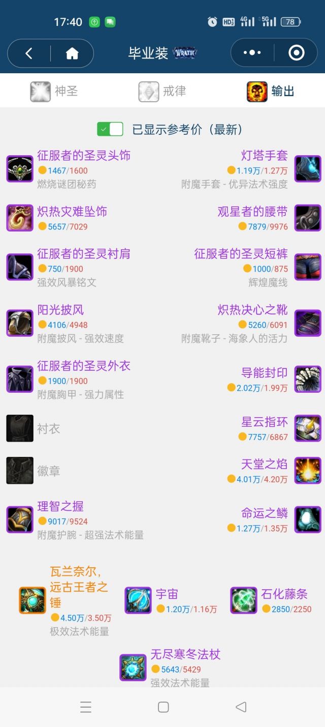 关于普通toc已调二十五件252装备和五件258装备的整理 NGA玩家社区