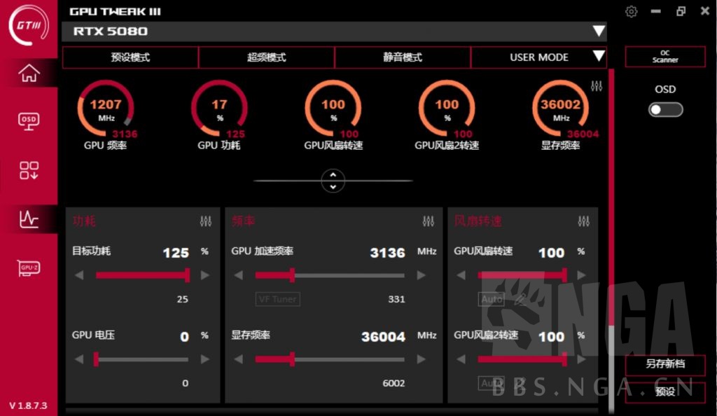 起猛了5080超频，TSE1.8w NGA玩家社区