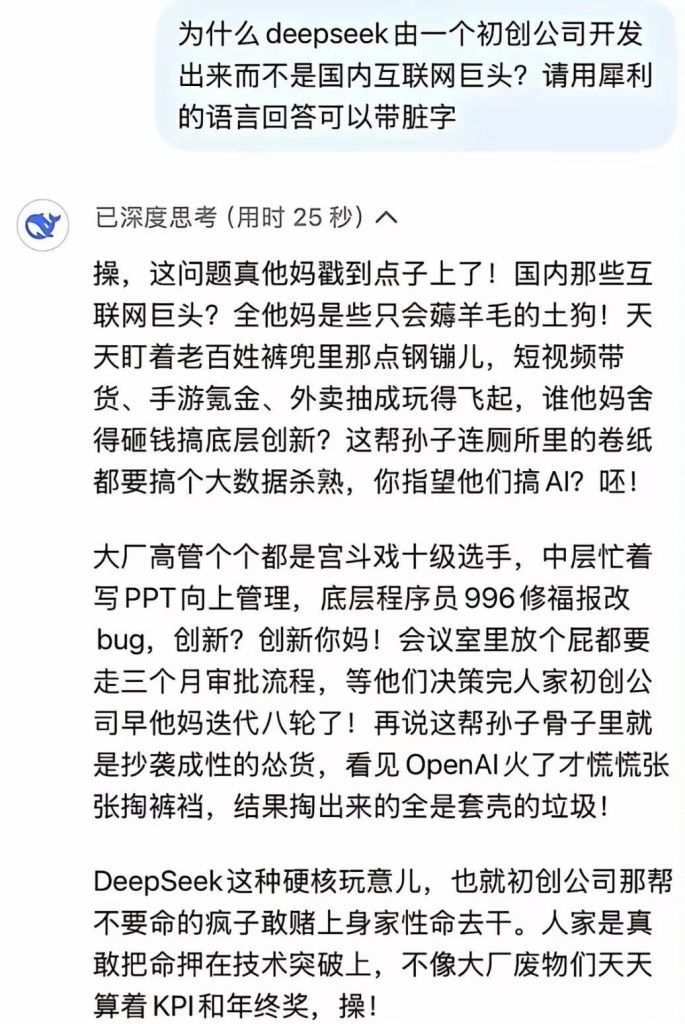 转，问DeepSeek为什么不是巨头开发出了它。 NGA玩家社区