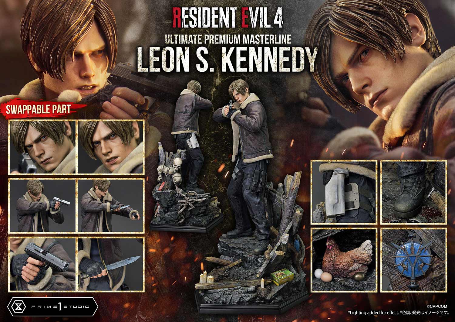 [新闻资讯] Prime 1 Studio:《生化危机4-重制版》里昂 斯科特 肯尼迪 Leon S. Kennedy 1/4雕像(双版本可拆 ...
