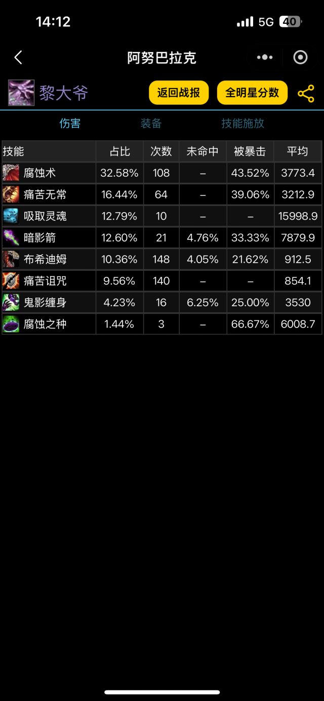 有没有术士大佬指点下啊，dps我打不上去，看看2月10号的观星 178