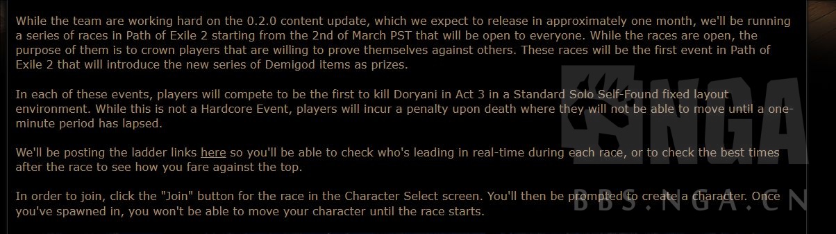 [新闻资讯] 0.2预计一个月内发布，3月份开启poe2第一次比赛 NGA玩家社区